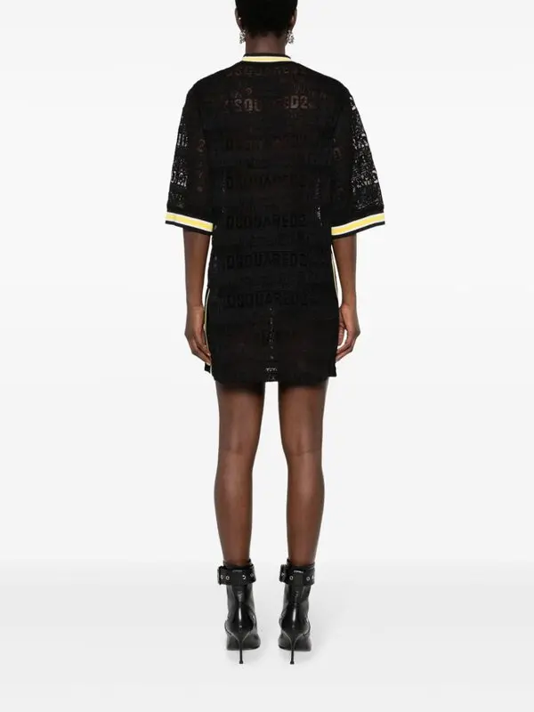 Dsquared2 64 Lacey T-shirt Dress - Black