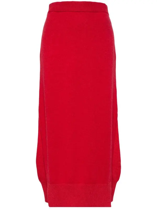 BARRIE High-waisted Knit Skirt - Red