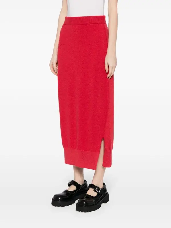 BARRIE High-waisted Knit Skirt - Red