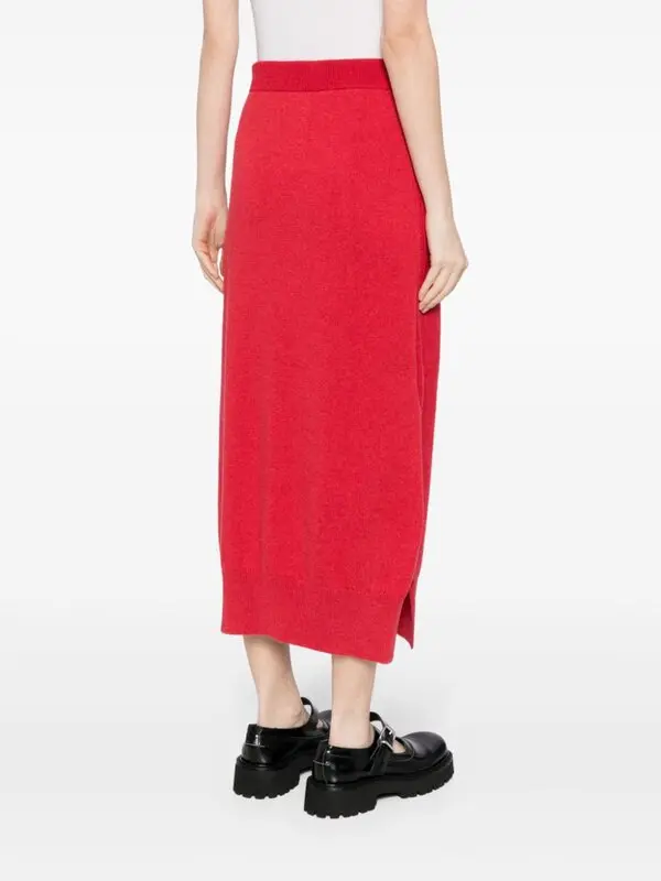 BARRIE High-waisted Knit Skirt - Red