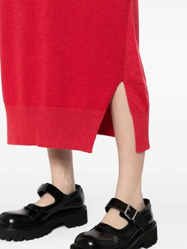 BARRIE High-waisted Knit Skirt - Red