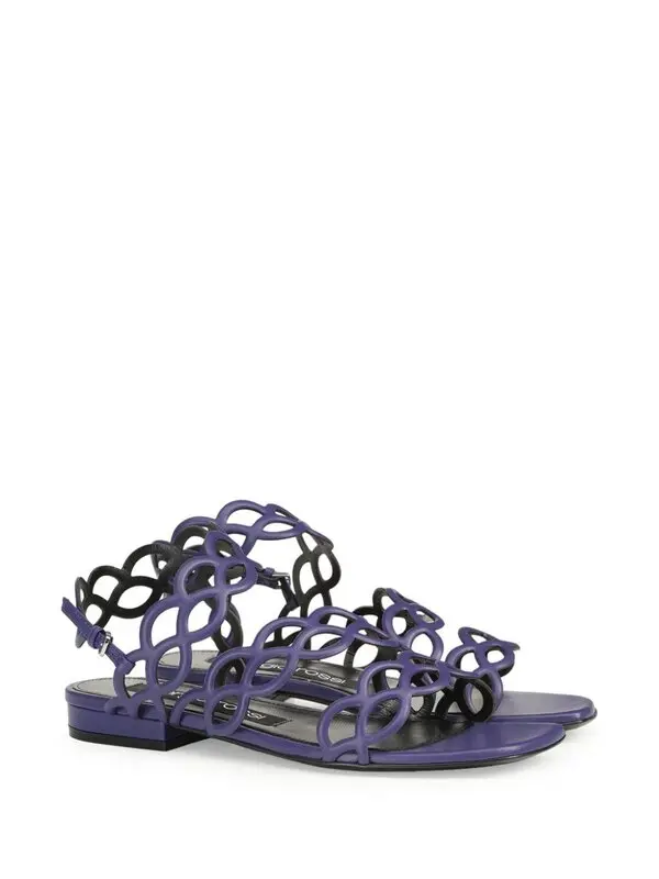 SERGIO ROSSI Mermaid Leather Sandals - Purple
