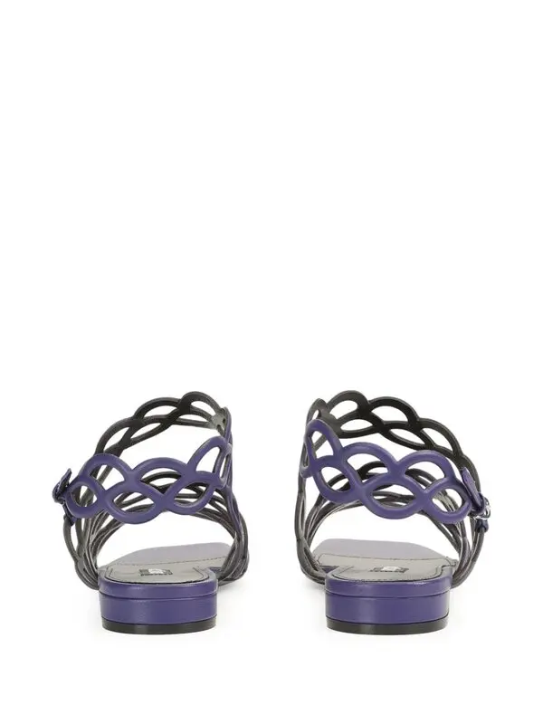 SERGIO ROSSI Mermaid Leather Sandals - Purple