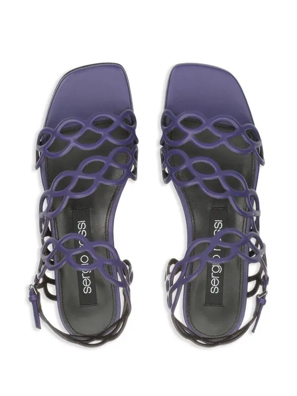 SERGIO ROSSI Mermaid Leather Sandals - Purple