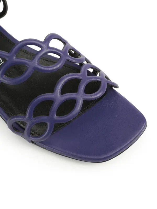 SERGIO ROSSI Mermaid Leather Sandals - Purple