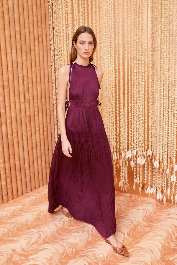 ulla johnson augustine pleated maxi dress Ulla Johnson Augustine Dress In Amethyst - 60% Off