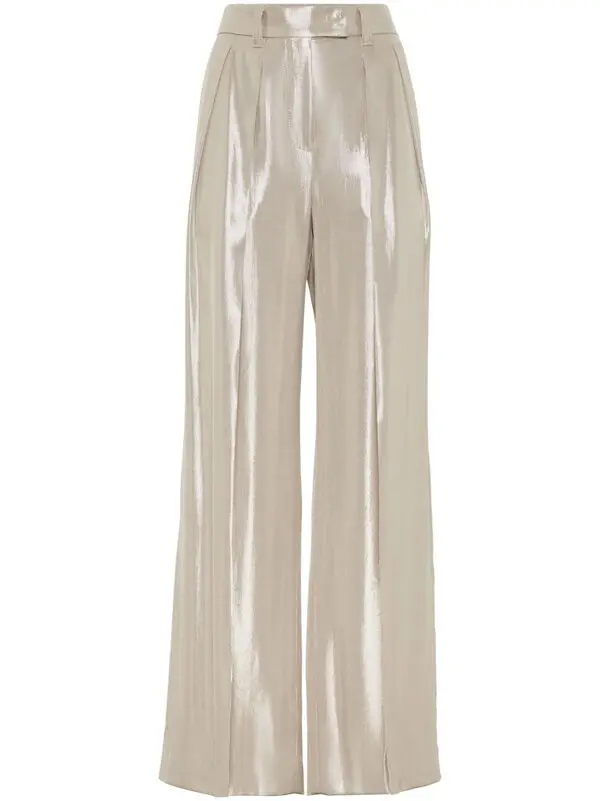 Brunello Cucinelli Pleated Wide-leg Trousers - Neutrals