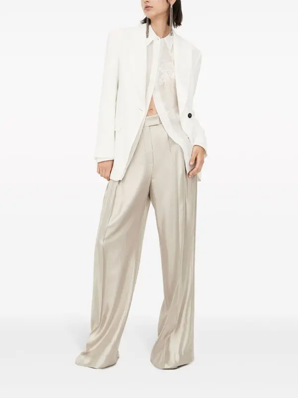 Brunello Cucinelli Pleated Wide-leg Trousers - Neutrals