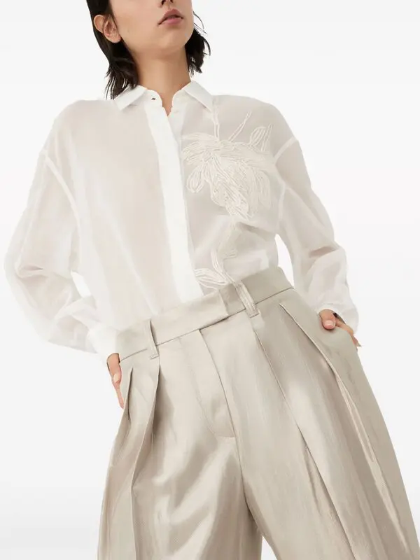 Brunello Cucinelli Pleated Wide-leg Trousers - Neutrals