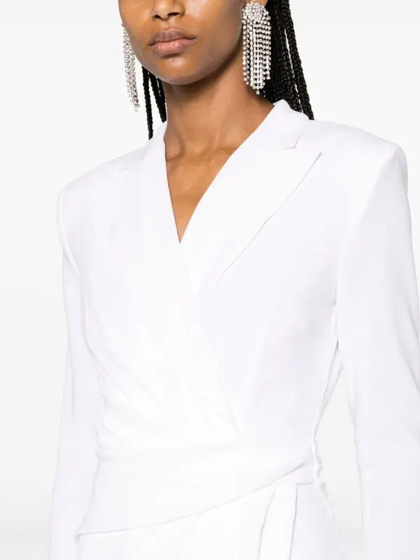 Talbot Runhof Draped Crepe Maxi Dress - White