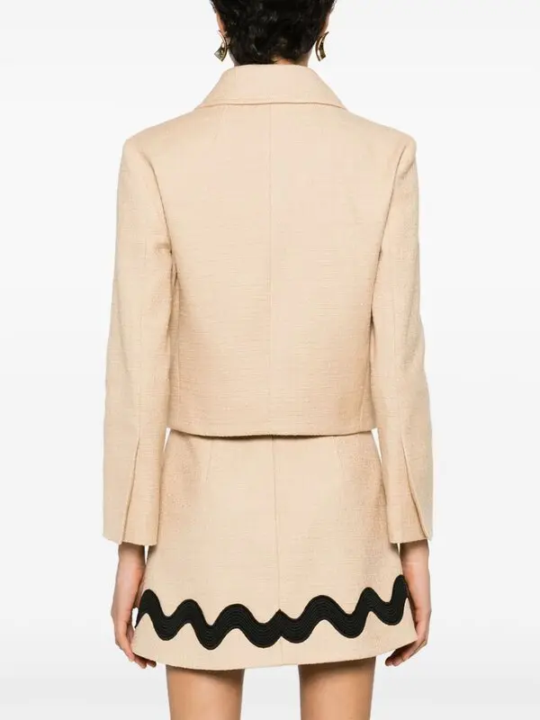 PATOU Cropped Tweed Jacket - Neutrals
