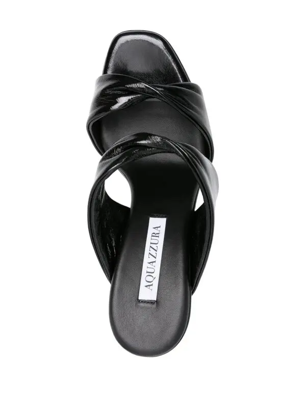 AQUAZZURA Twist 75mm Mid Heel Sandals - Black