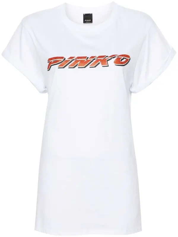 Pinko Rhinestone-logo T-shirt