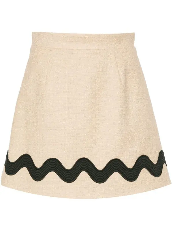PATOU Wave Tweed Mini Skirt - Neutrals