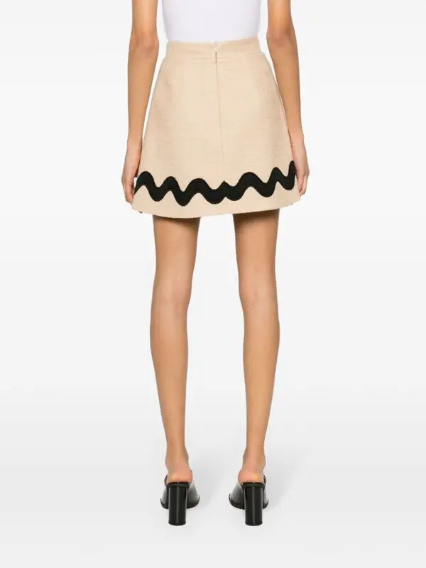 PATOU Wave Tweed Mini Skirt - Neutrals