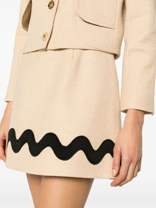 PATOU Wave Tweed Mini Skirt - Neutrals