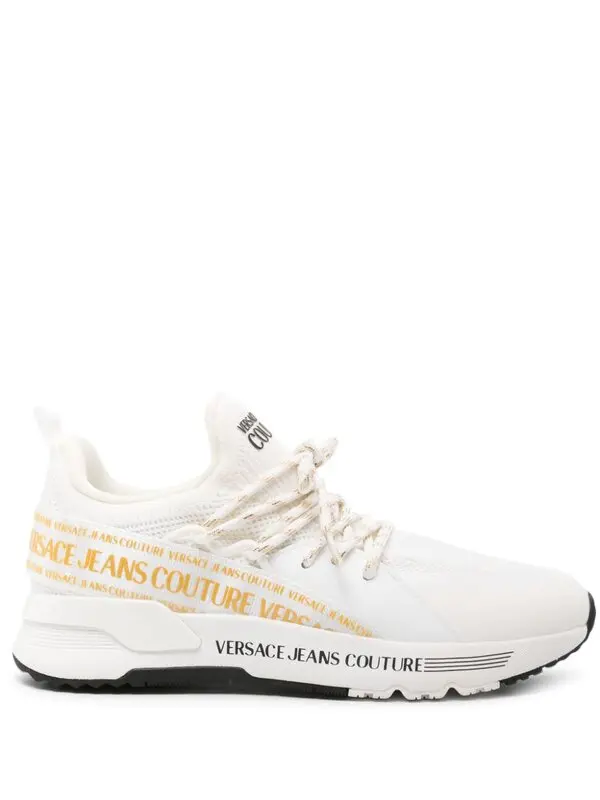 Versace Dynamic Logo-strap Sneakers - White