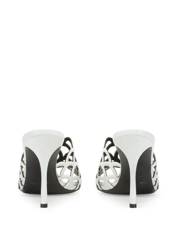 SERGIO ROSSI Sr Mermaid 90mm Leather Mules - White