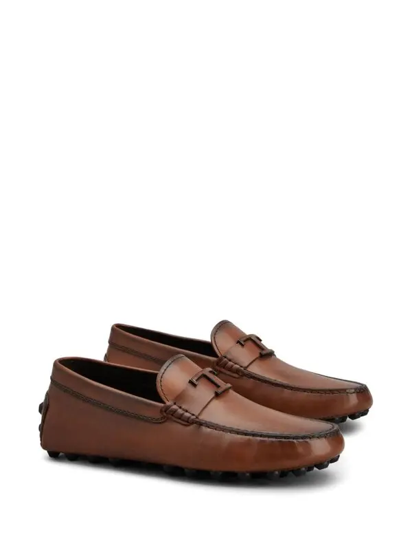 TOD'S Gommino T Timeless Leather Loafers - Brown