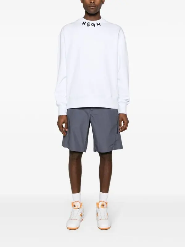 MSGM Logo-print Cotton Sweatshirt - White