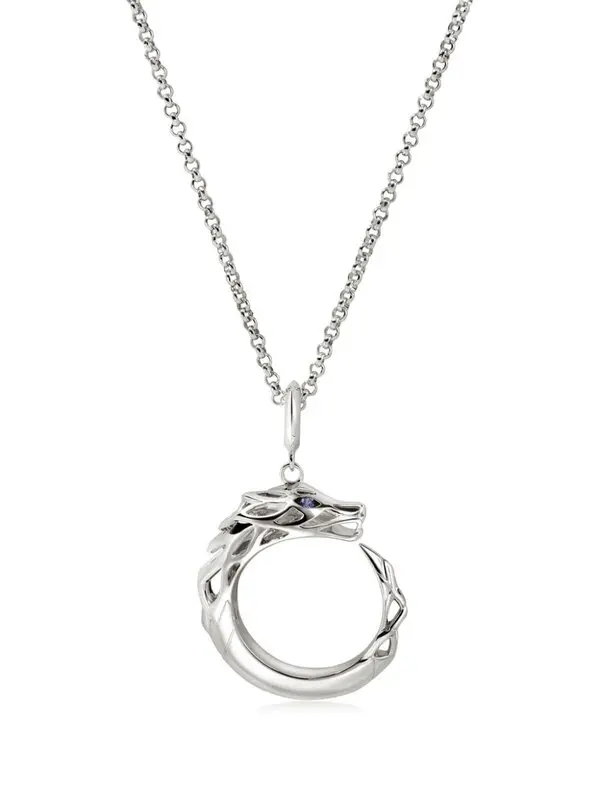 John Hardy Sterling Naga Sapphire Pendant Necklace - Silver