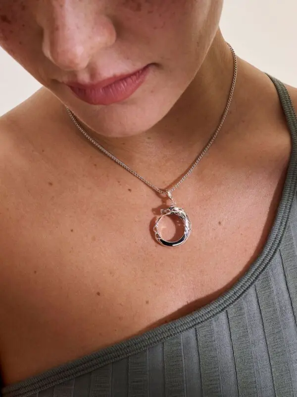 John Hardy Sterling Naga Sapphire Pendant Necklace