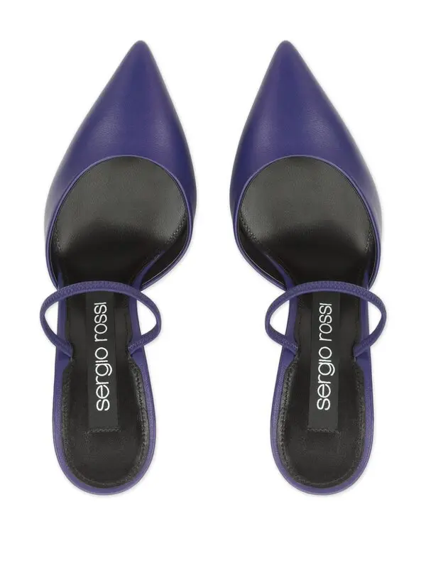 SERGIO ROSSI Godiva 75mm Leather Pumps - Purple