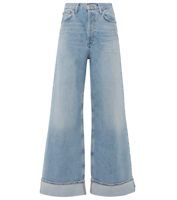 AGOLDE Dame High-rise Wide-leg Jeans - Blue