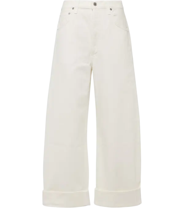 Citizens Of Humanity Ayla Mid-rise Wide-leg Jeans - White