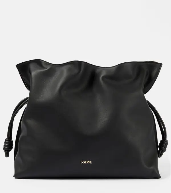 Loewe Flamenco Xl Leather Clutch - Black