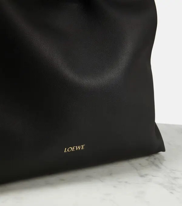 Loewe Flamenco Xl Leather Clutch - Black