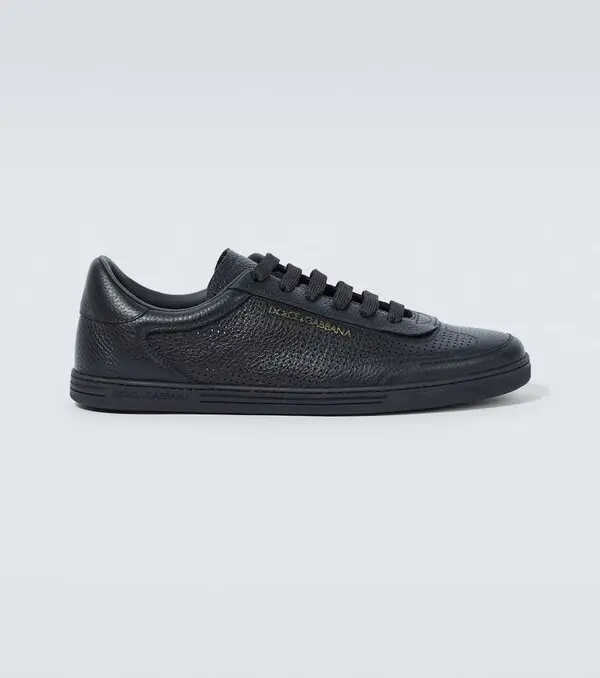 Dolce & Gabbana Saint Tropez Leather Sneakers - Black