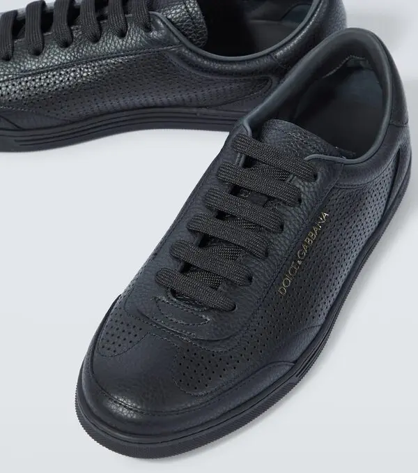 Dolce & Gabbana Saint Tropez Leather Sneakers - Black