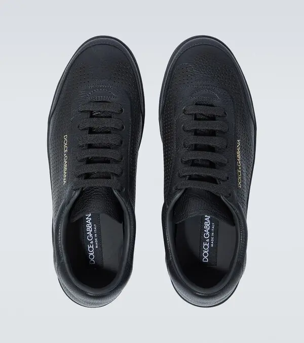 Dolce & Gabbana Saint Tropez Leather Sneakers - Black