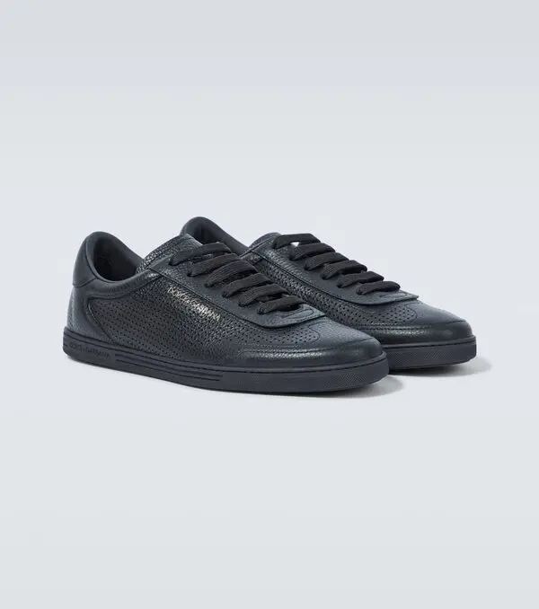 Dolce & Gabbana Saint Tropez Leather Sneakers - Black