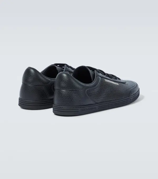 Dolce & Gabbana Saint Tropez Leather Sneakers - Black