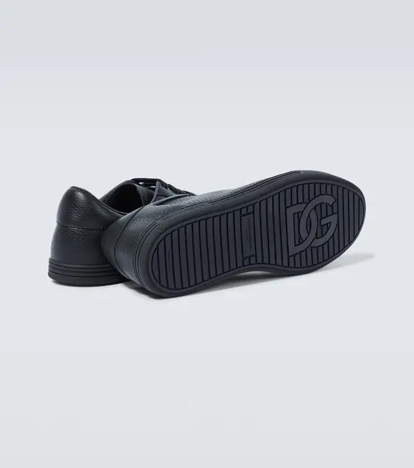 Dolce & Gabbana Saint Tropez Leather Sneakers - Black