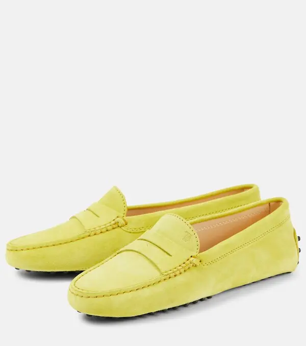 TOD'S Gommino Suede Moccasins - Yellow