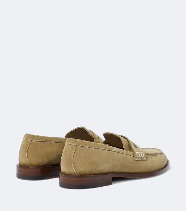 Manolo Blahnik Perry Suede Loafers - Beige