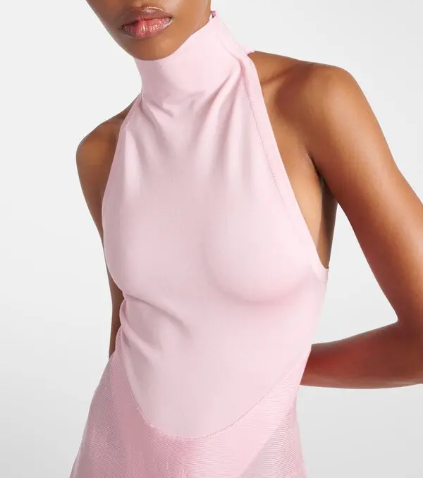 Alaïa Turtleneck Maxi Dress - Pink