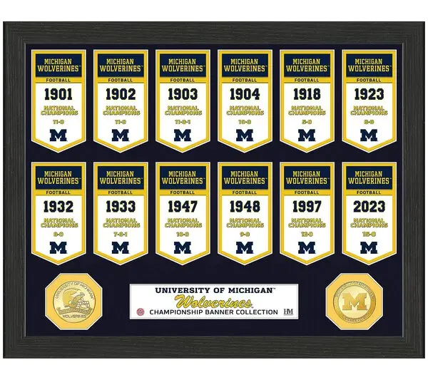 HIGHLAND MINT Michigan Wolverine Champs Banner Ollection Coin - One-color