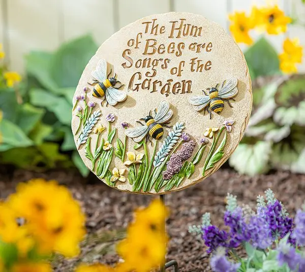 EVERGREEN Humming Bees Springtime Garden Stone