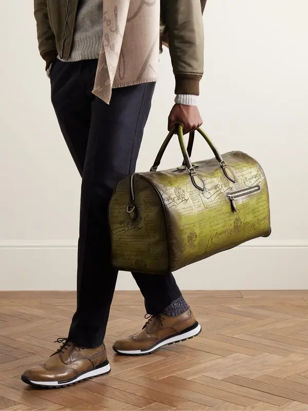 Berluti Jour Off Scritto Venezia Leather Weekend Bag