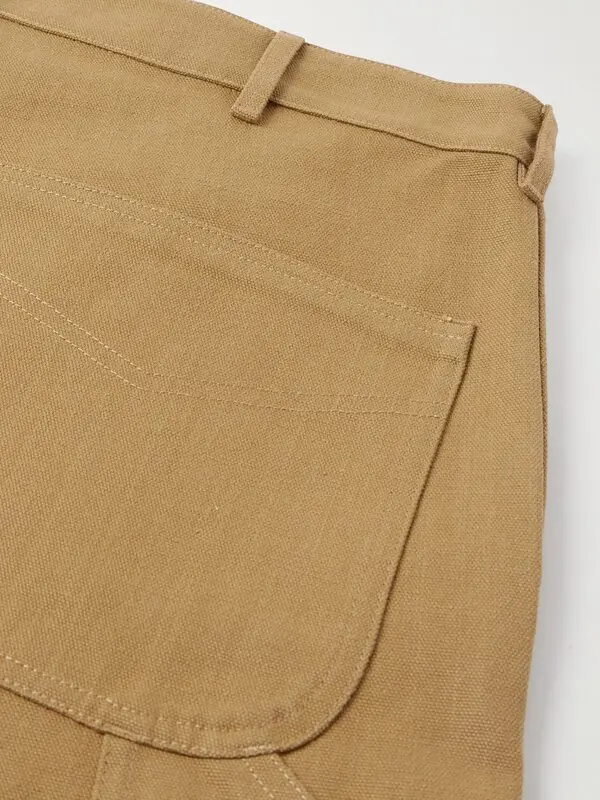 Moncler Roc Nation Straight-leg Canvas Trousers - Brown