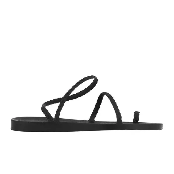 ANCIENT GREEK SANDALS Eleftheria Braided Sandals - Black