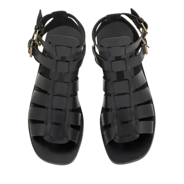ANCIENT GREEK SANDALS Alexandros Gladiator Sandals - Black