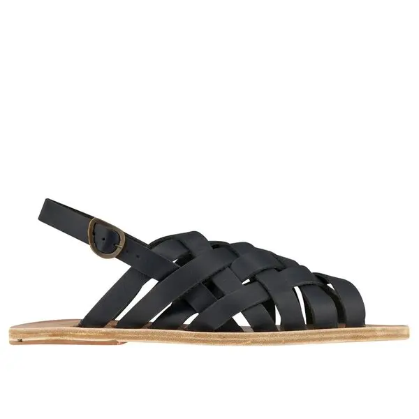 ANCIENT GREEK SANDALS Aristotelis Woven Leather Sandals - Marine