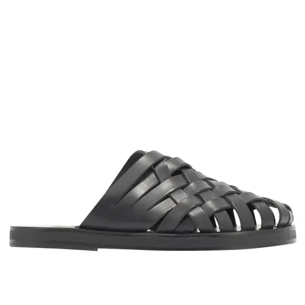 ANCIENT GREEK SANDALS Naxos Slide - Black