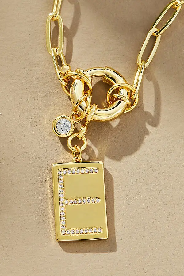 UNCOMMON JAMES Initial Chain Monogram Necklace - E
