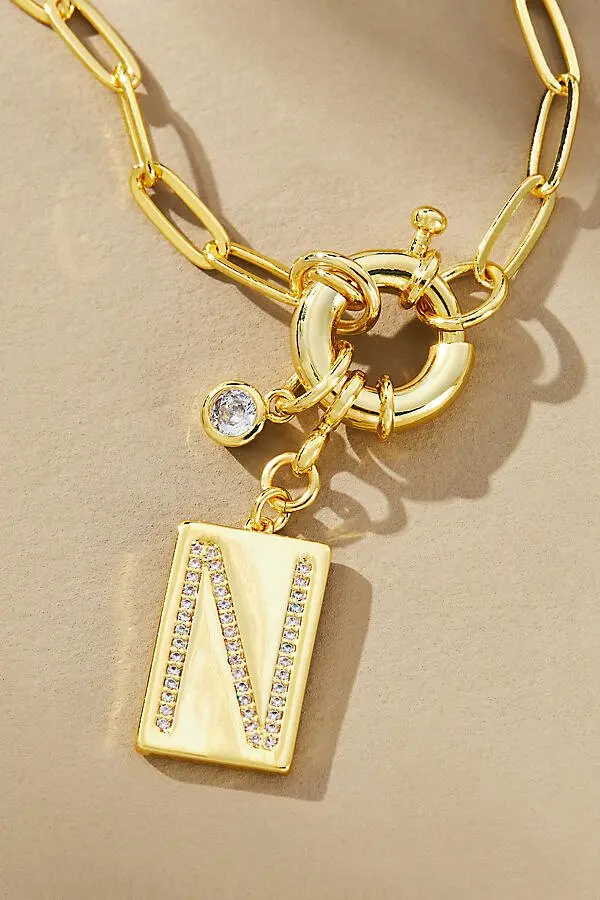 UNCOMMON JAMES Initial Chain Monogram Necklace - N